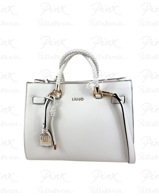 LIU JO Manh Ecs M Tote Bottolato AA6086E1012 X0459 Cream – Pink Pelletteria