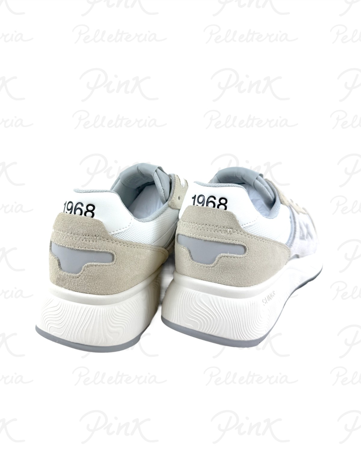 SUN68 Sun Daddy Sneaker Uomo BZ36127 01 Bianco – Pink Pelletteria